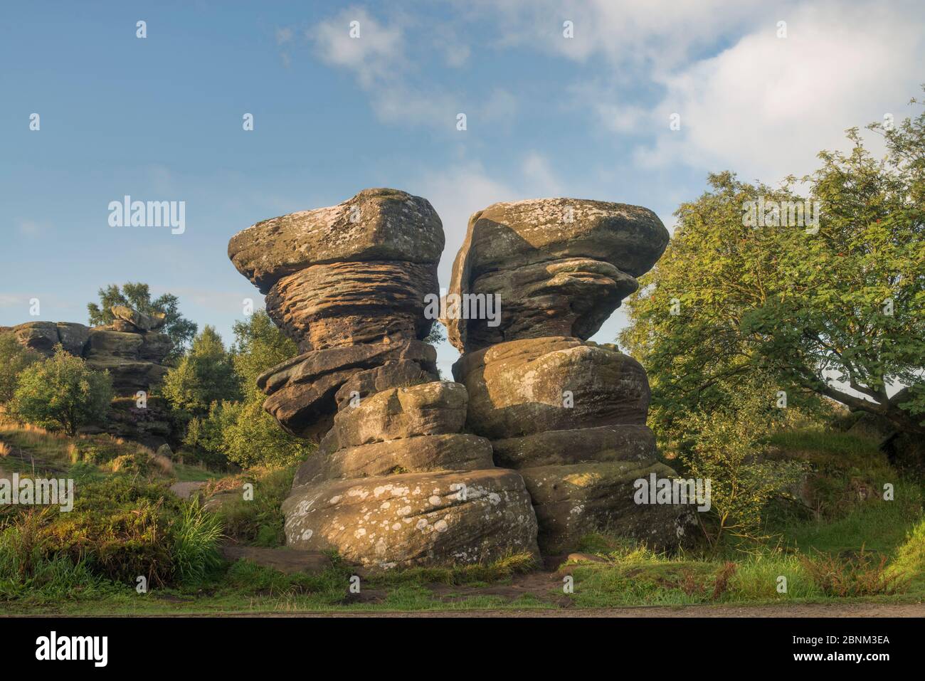 Brimham Rocks are balancing rock formations, Nidderdale, Yorkshire ...