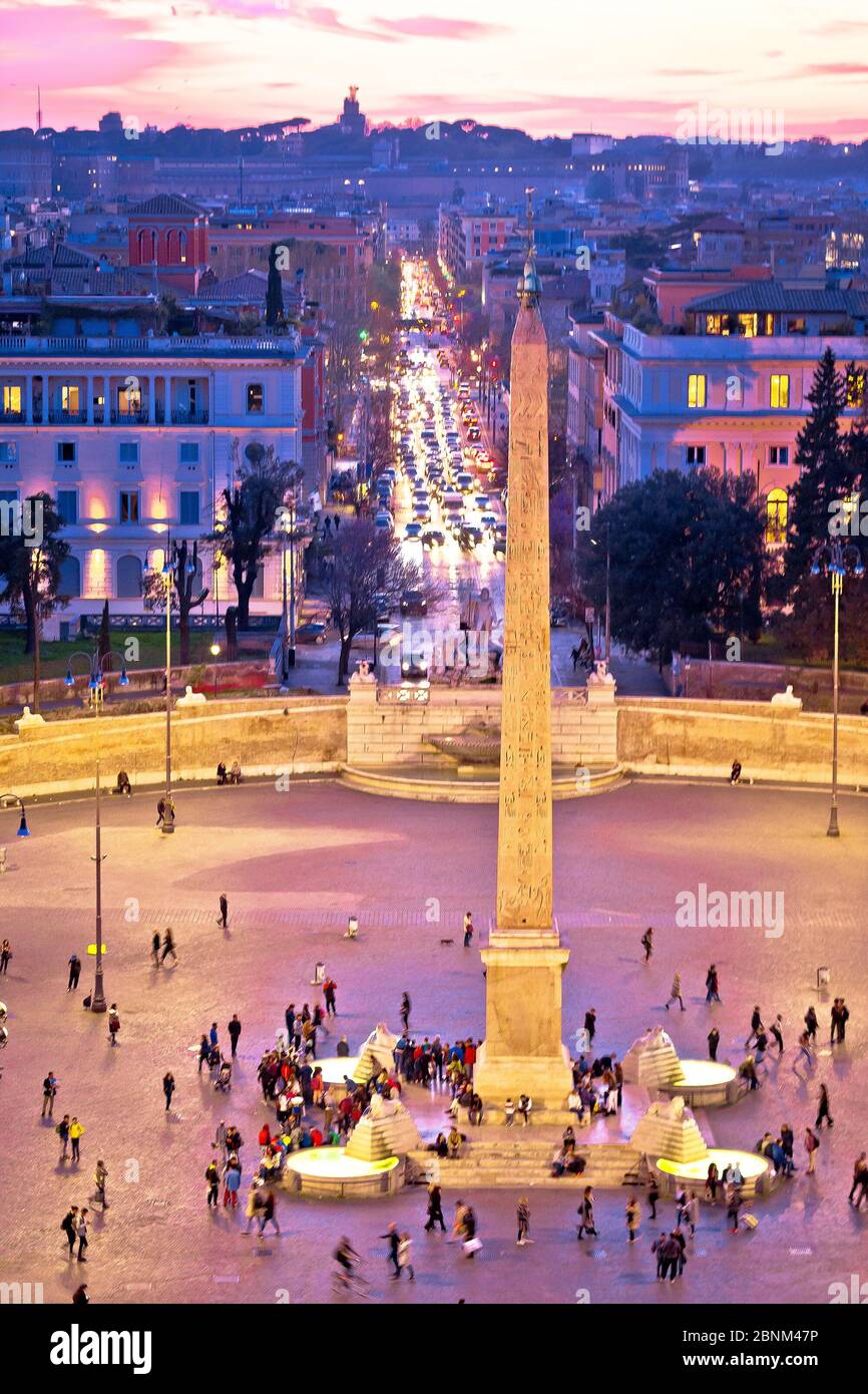 Rome. Piazza del Popolo or Peoples square in eternal city of Rome ...
