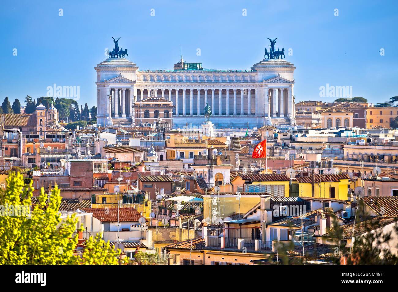 Rome. Eternal city of Rome landmarks an rooftops skyline view, capital ...