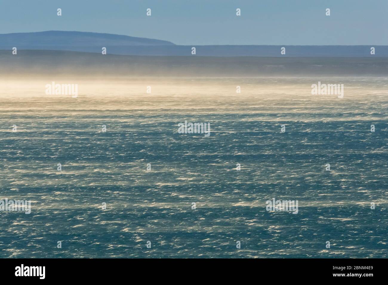 Mist over water, Torres del Paine National Park, Chile, June 2015 Stock ...