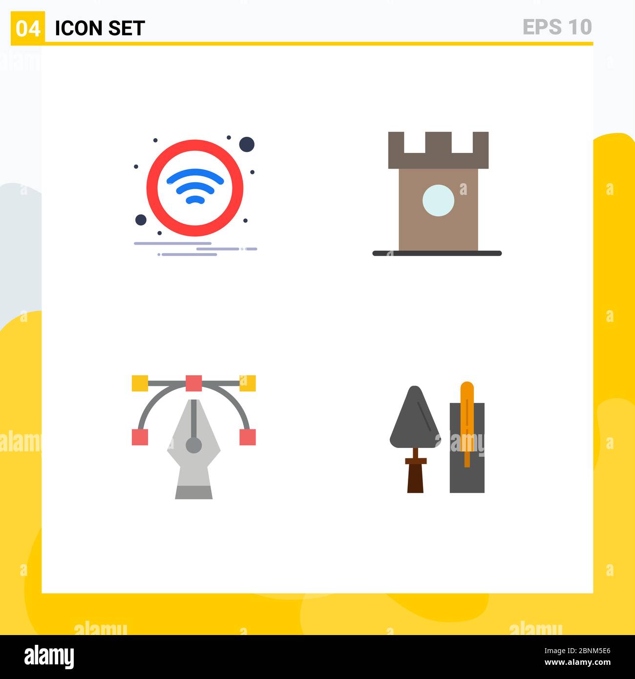 Flat Icon Pack of 4 Universal Symbols of technology, design, sign ...