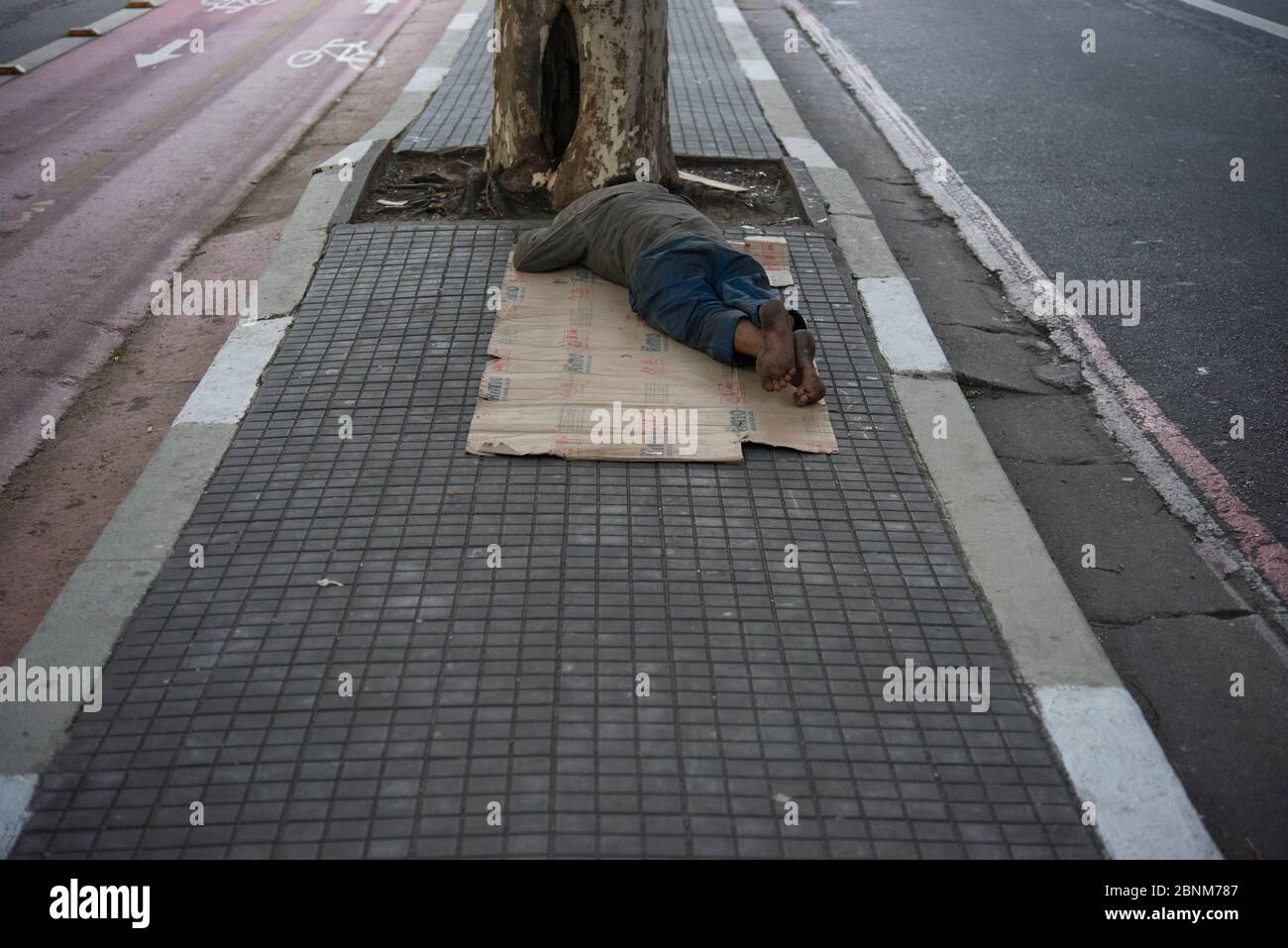 Sao Paulo, Brazil - December 18, 2015: Homeless man in the streets of ...