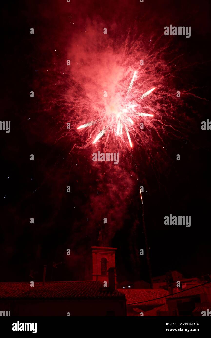 Colorful fireworks on a hot summer night, Colors of men Stock Photo - Alamy