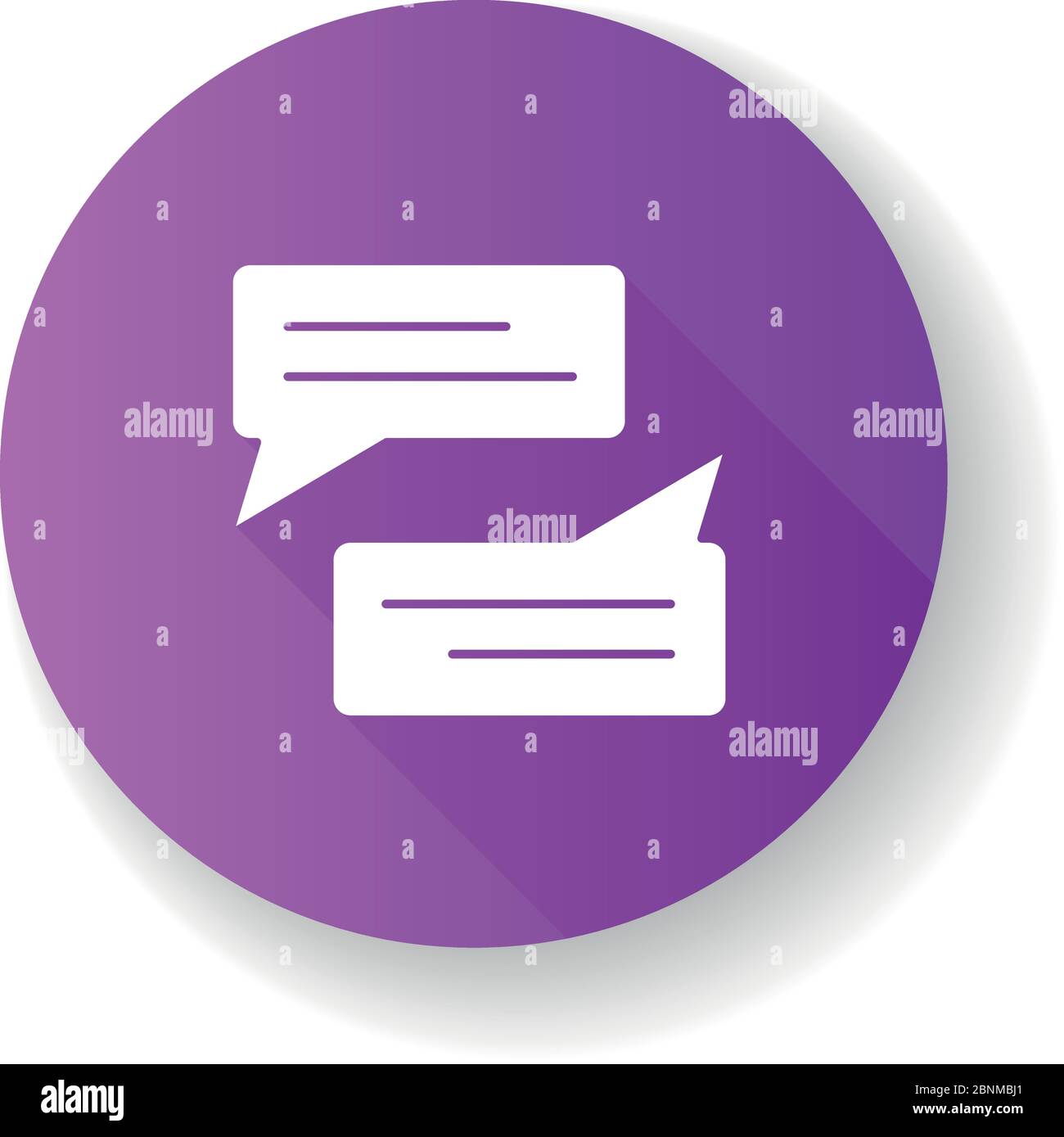Message Bubbles Violet Flat Design Long Shadow Glyph Icon Empty Chat