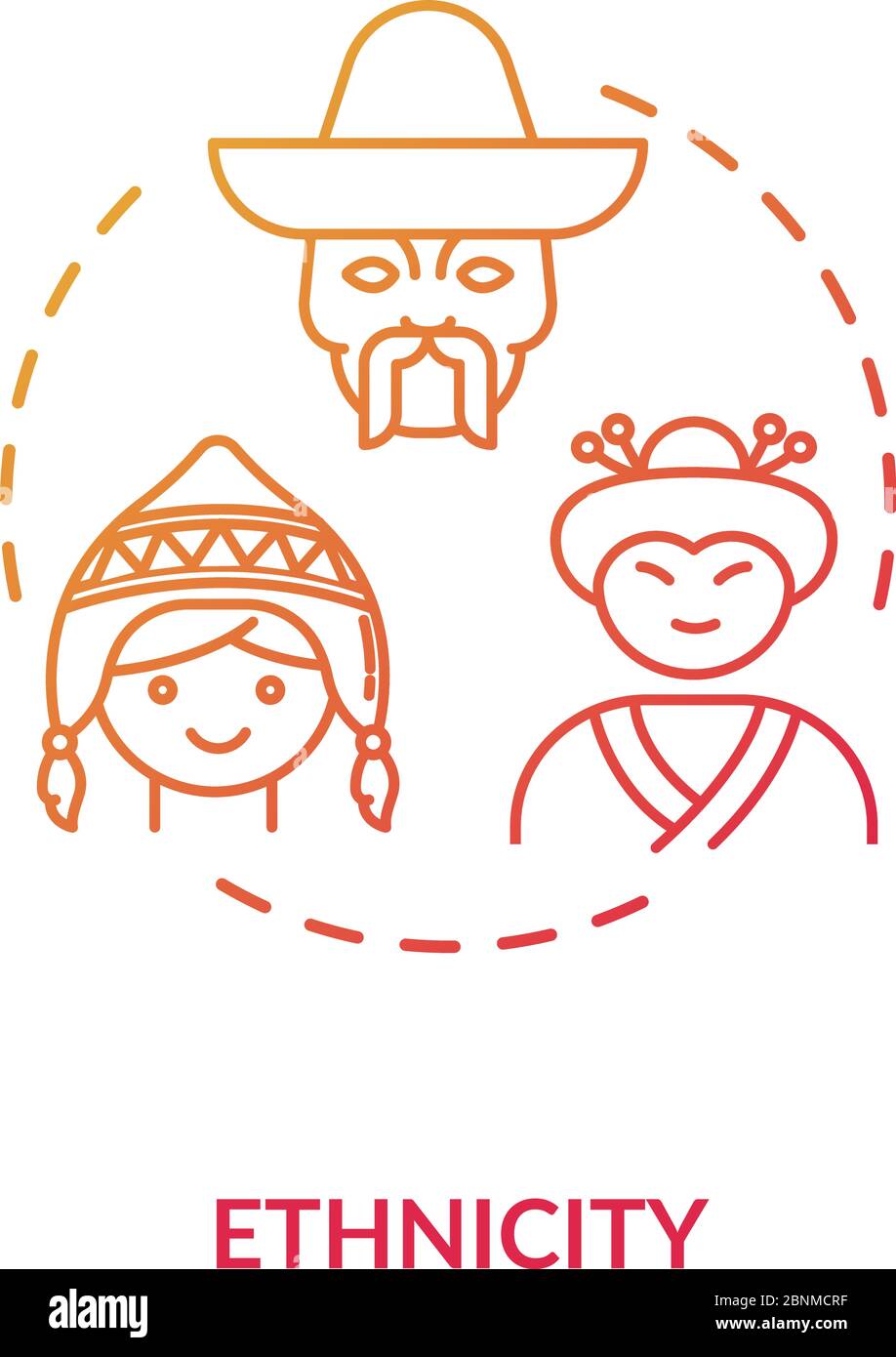 Ethnicity red concept icon. International community. Multi national ...