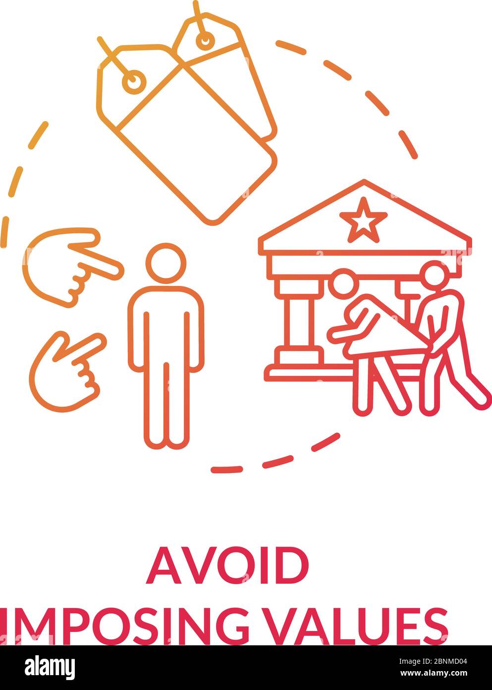 Avoid imposing values red concept icon. Woman rights. Racial equality ...