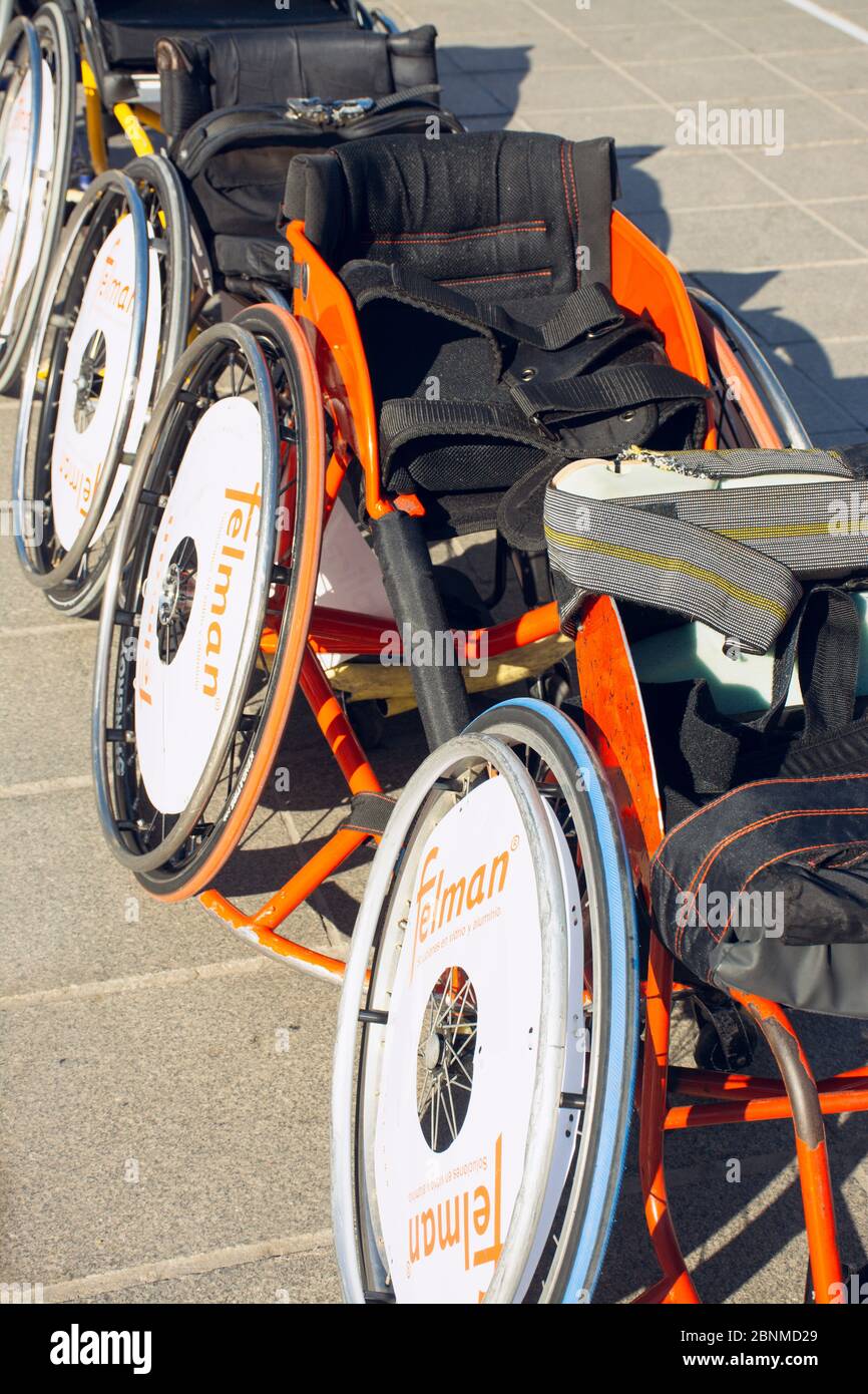 Valencia, Spain. February 15, 2020 - Adaptive sports day. Some adaptive ...