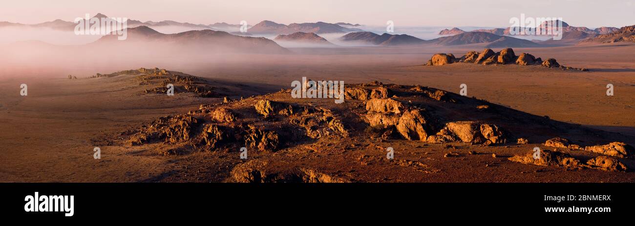 Coastal fog drifting over Namib Desert's 'Rock Garden' from the ...