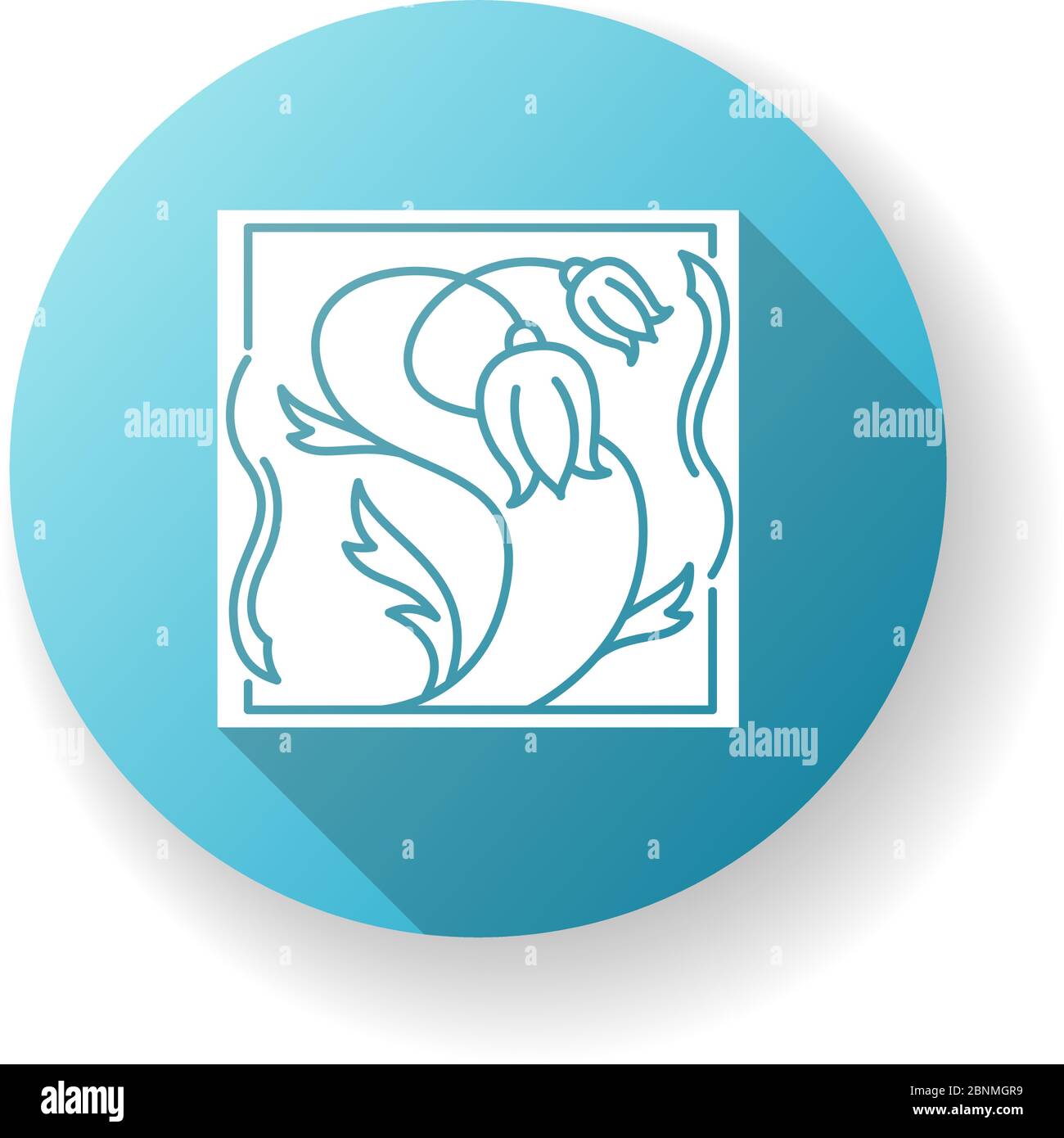 Modern art blue flat design long shadow glyph icon. Cultural movement ...