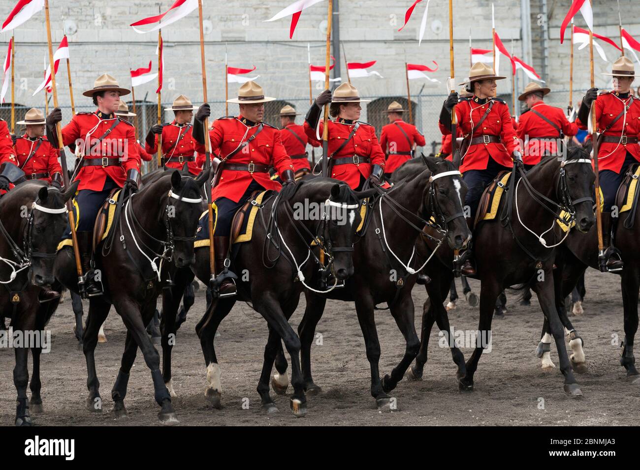 The Royal Canadian Mounted Police force parades, during the National ...