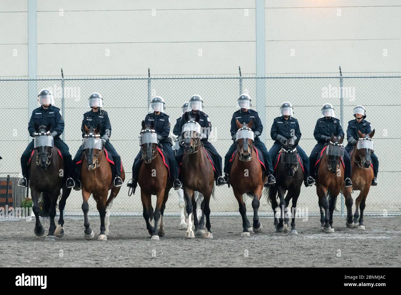 The Toronto Mounted Police force charging, during the National American ...