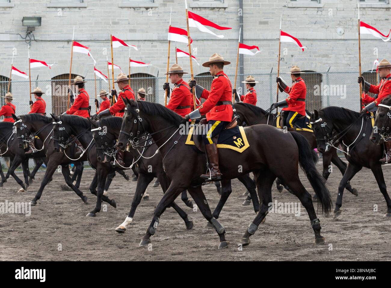 Mounted police officers parade, during the National American Police ...