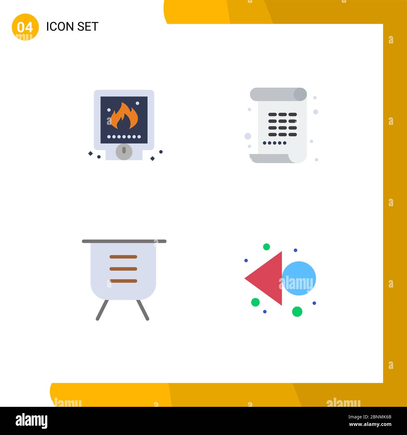 4 Thematic Vector Flat Icons and Editable Symbols of mechanical, board ...