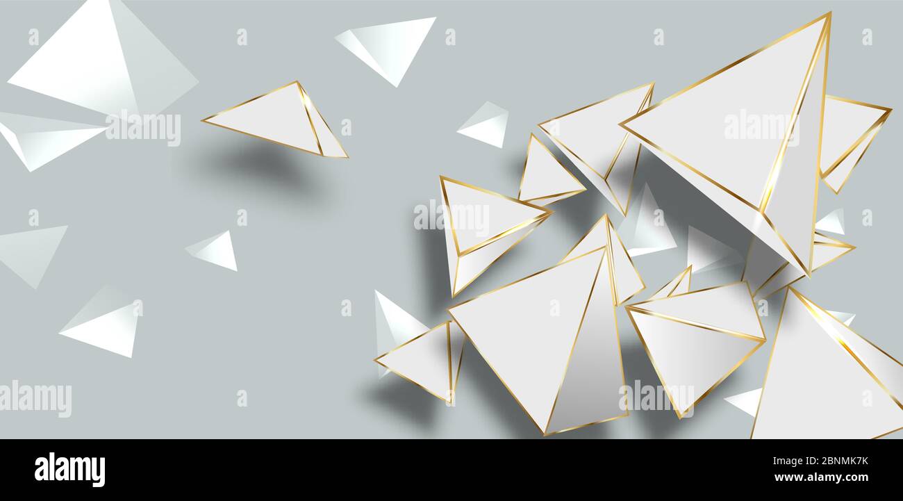 Abstract white geometric 3D background Stock Vector Image & Art - Alamy
