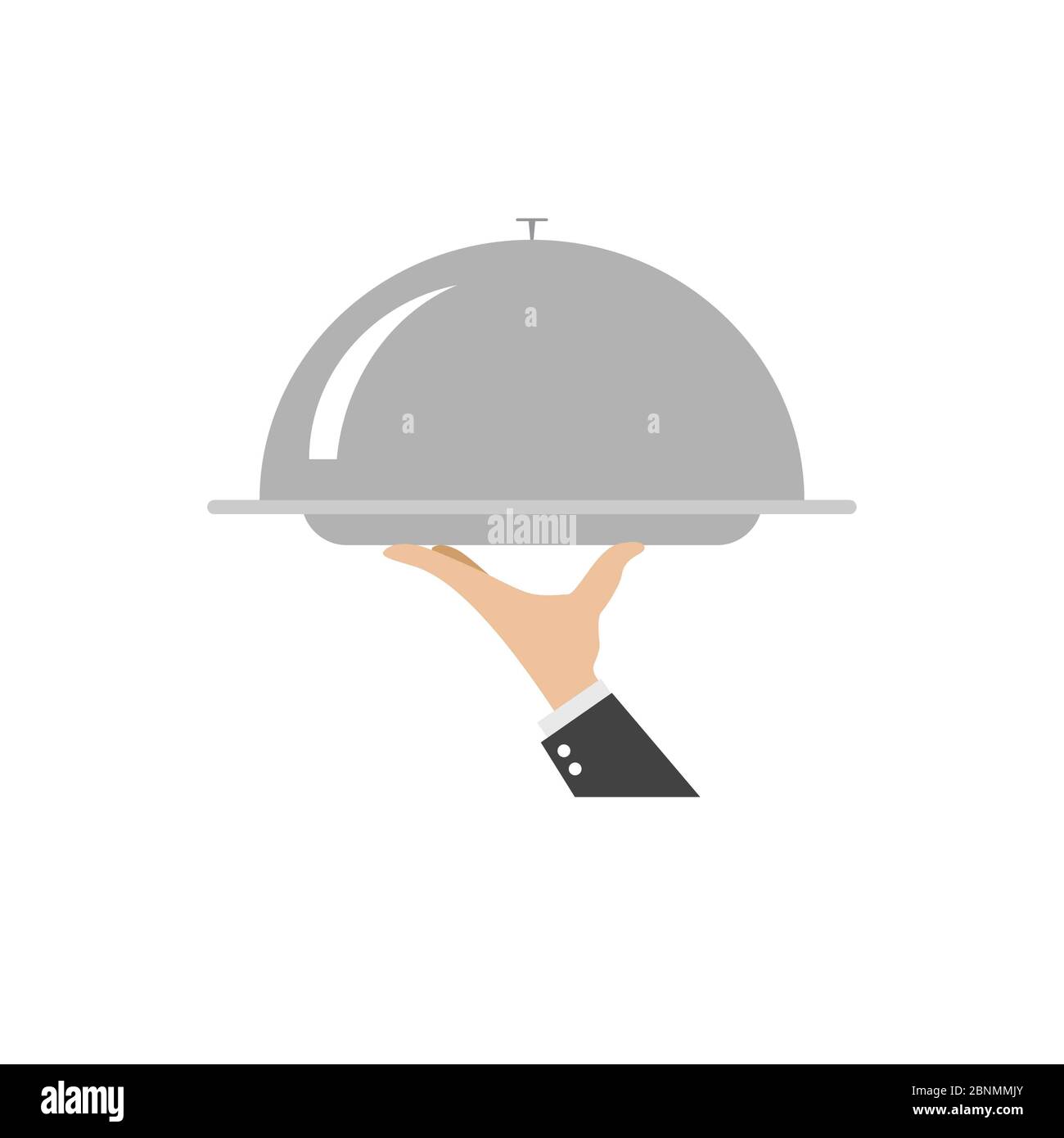 tray on the hand icon vector illustration on the white background ...