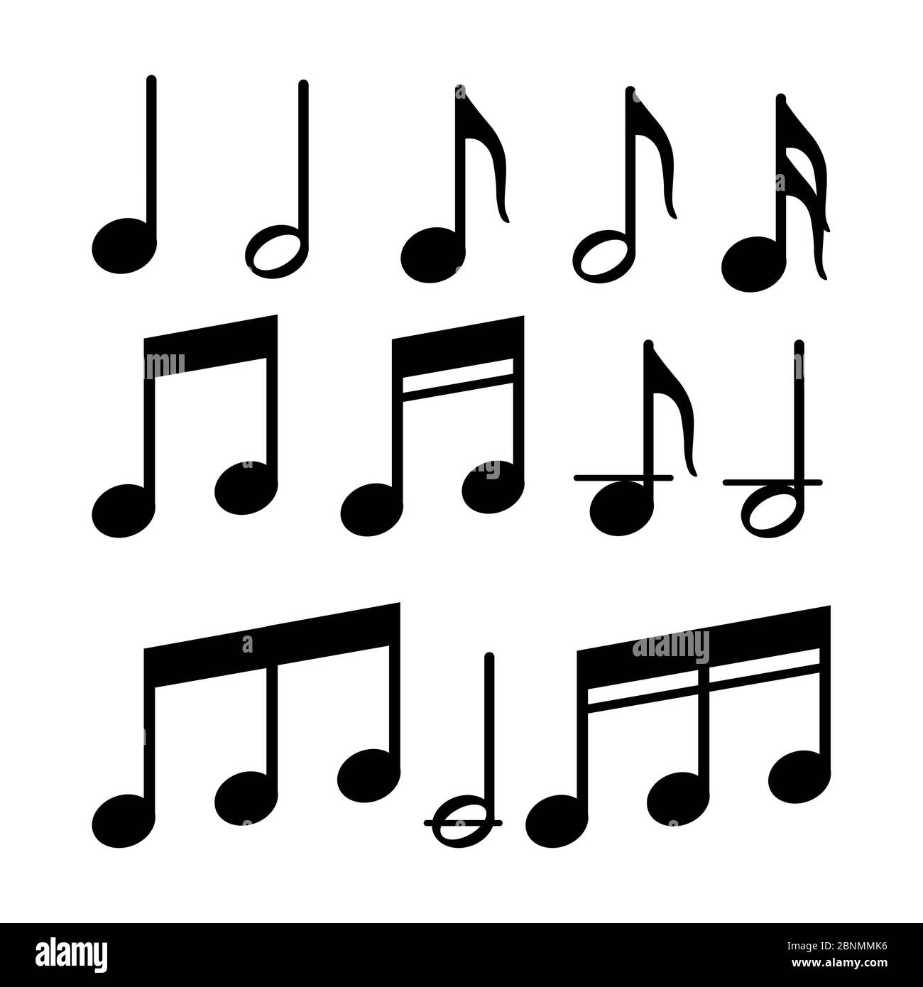 Music notes, song, melody and tune vector on a white background, vector ...