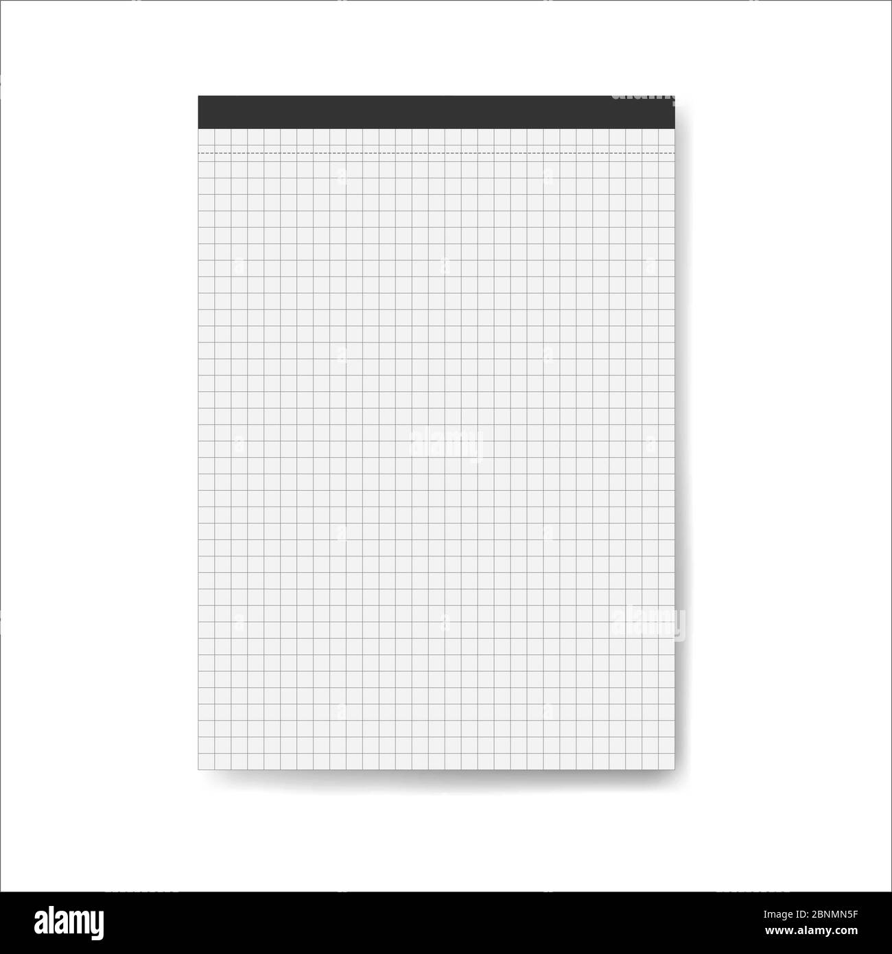 Notepad icon with shadow. Flat style, checked notebook, Vector ...