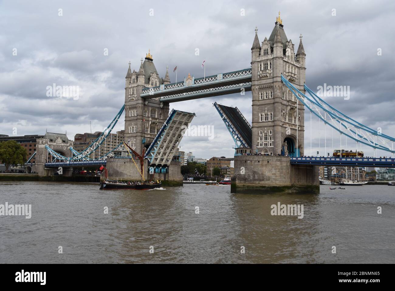 Tower Bridge opening for a boat to go under on the 8th of September ...