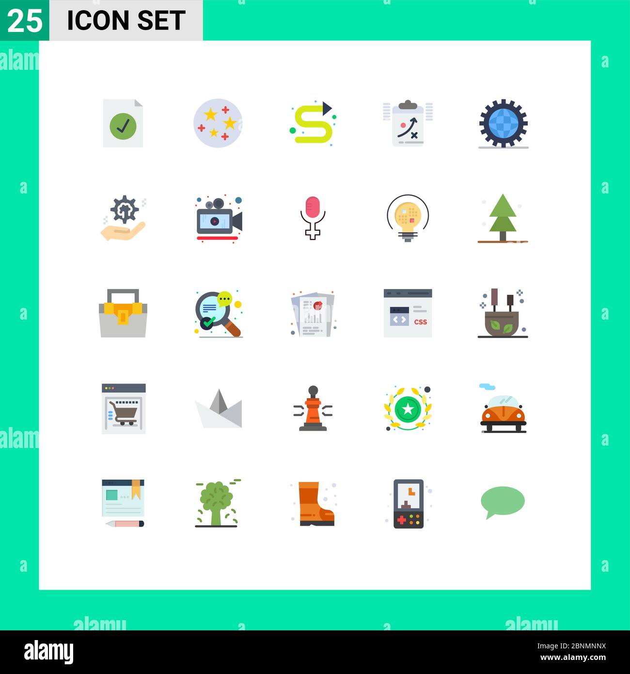 25 Thematic Vector Flat Colors And Editable Symbols Of Development Coding Indicator