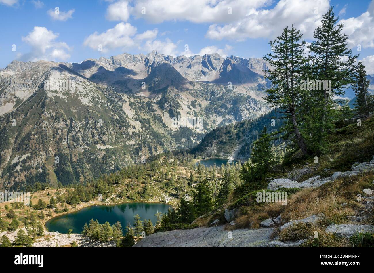 Lake of Martel in the valley of Riofreddo, in Italy, seen from a nearby ...