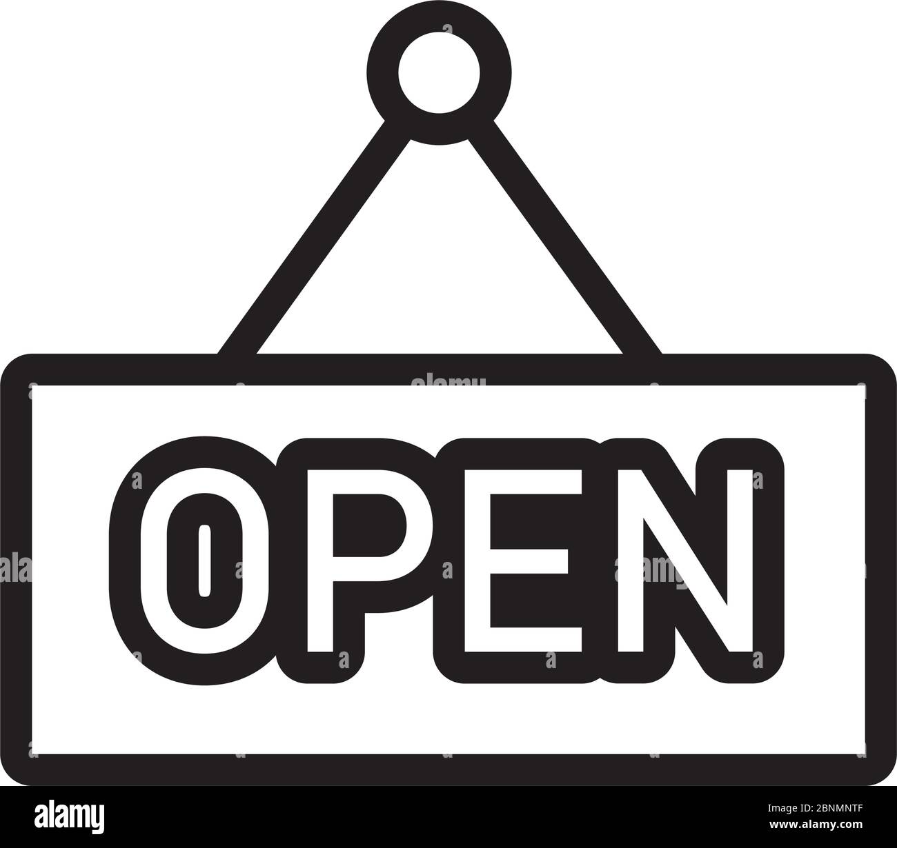 open store label hanging flat style Stock Vector Image & Art - Alamy