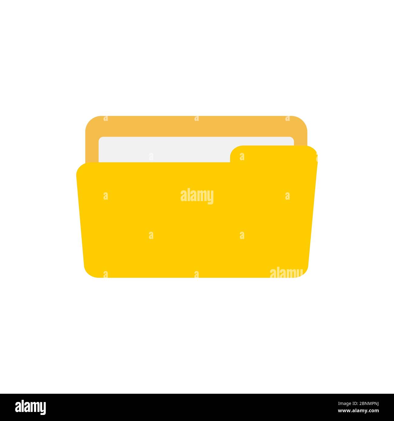 open folder icon. Folder with documents on white background, vector ...