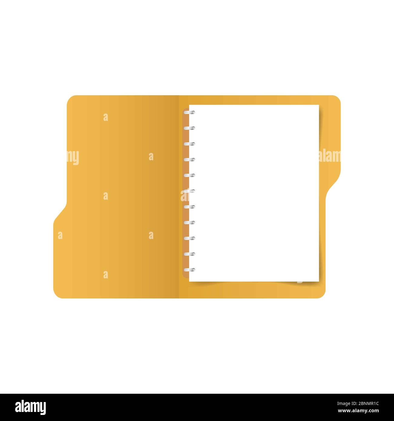 Folder with a white sheets of paper on a white background, vector Stock ...