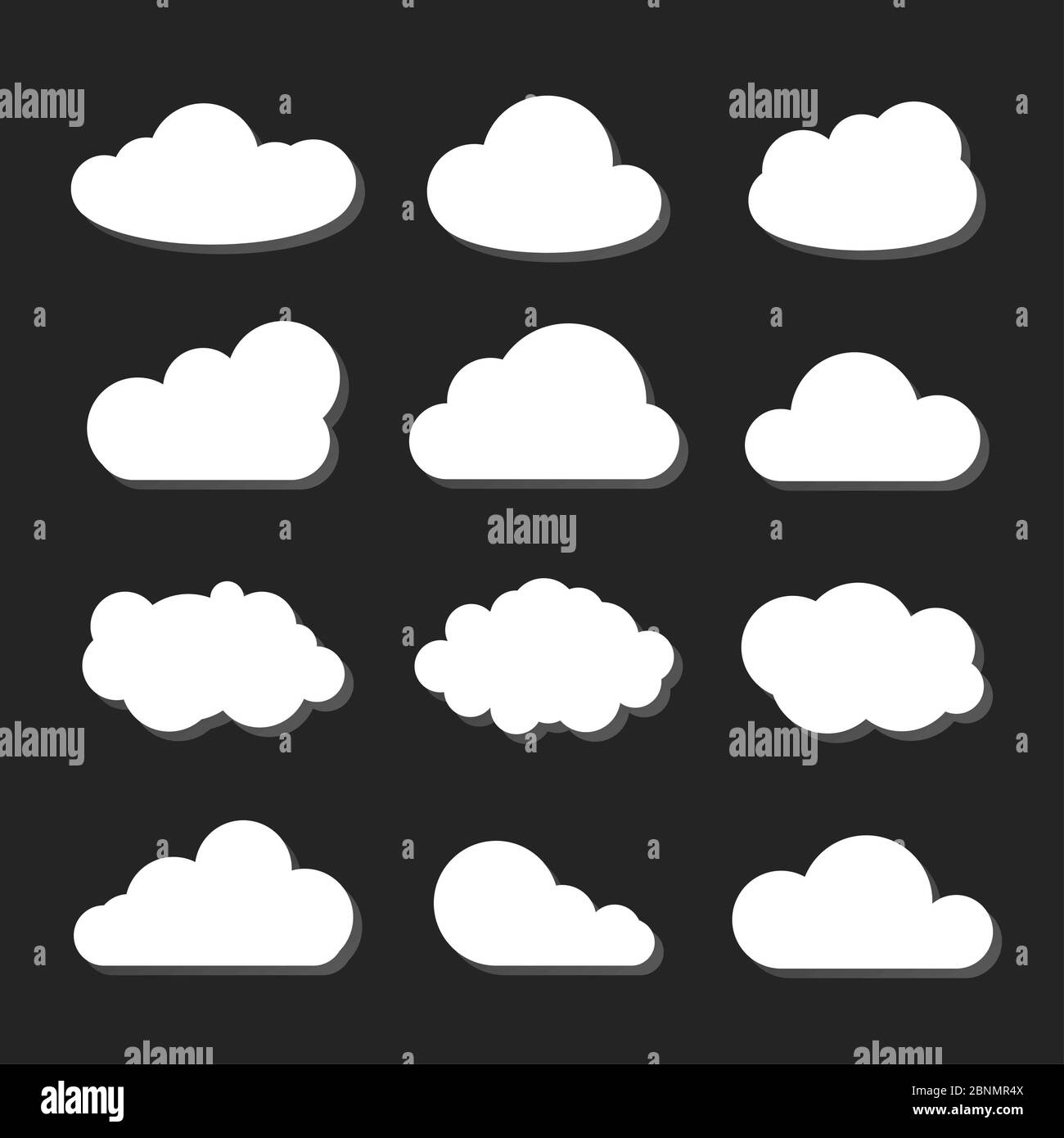 Set of Cloud Icons vector illustration Stock Photo - Alamy