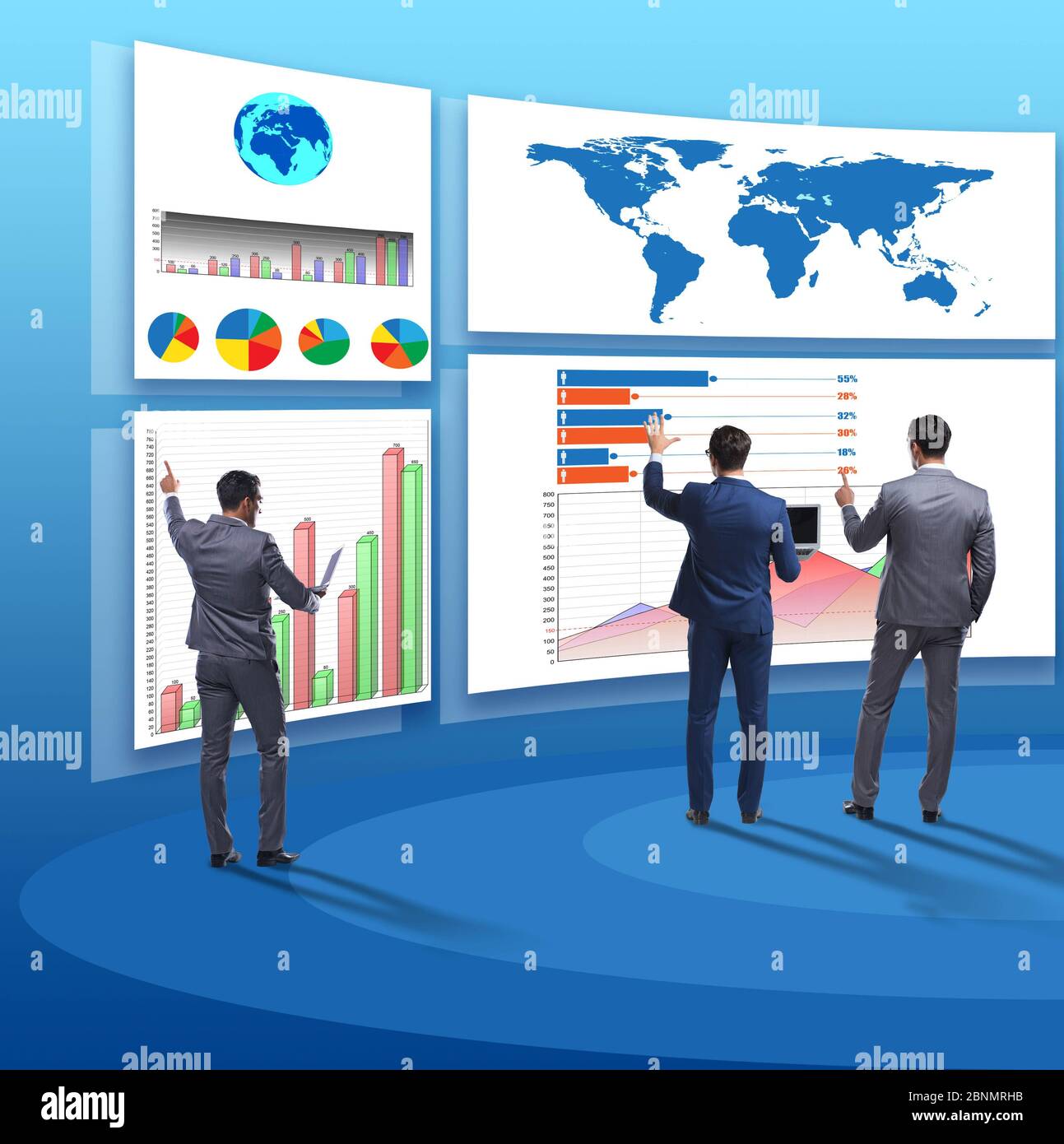 The concept of business charts and finance visualisation Stock Photo ...