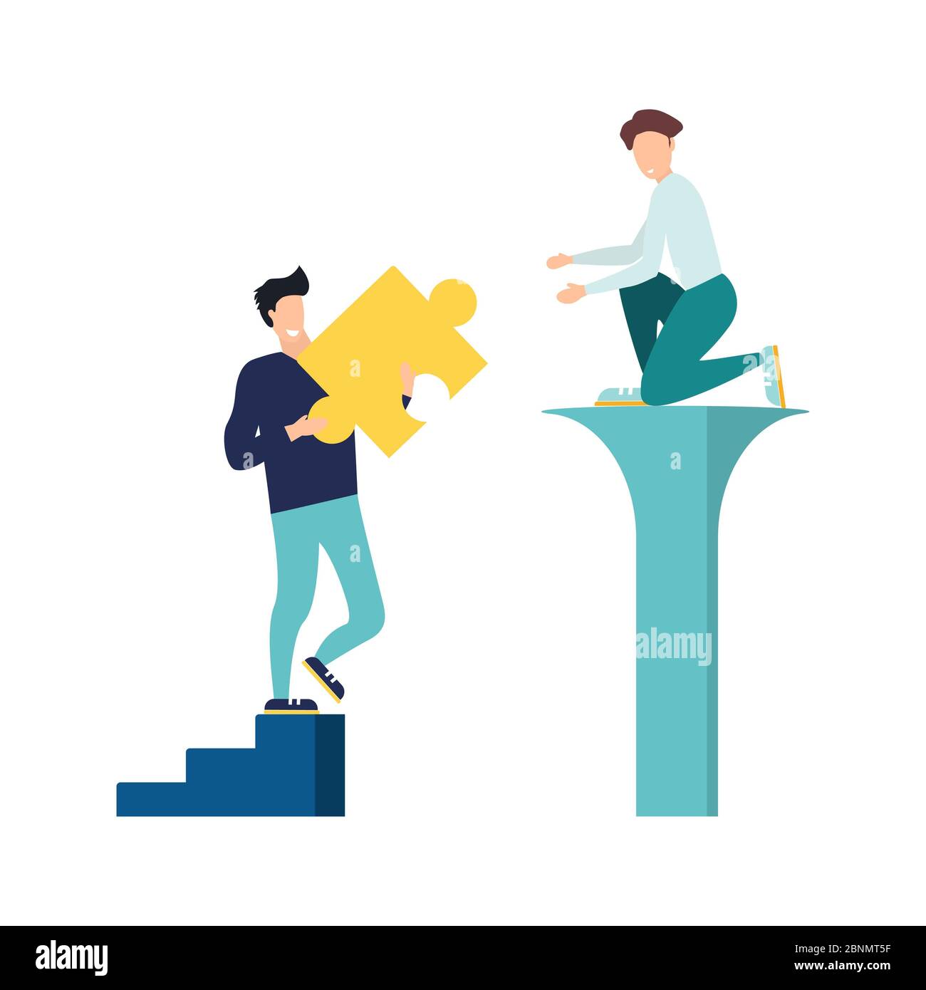 Two businessman holding gear. Idea of teamwork and partnership. Part of ...