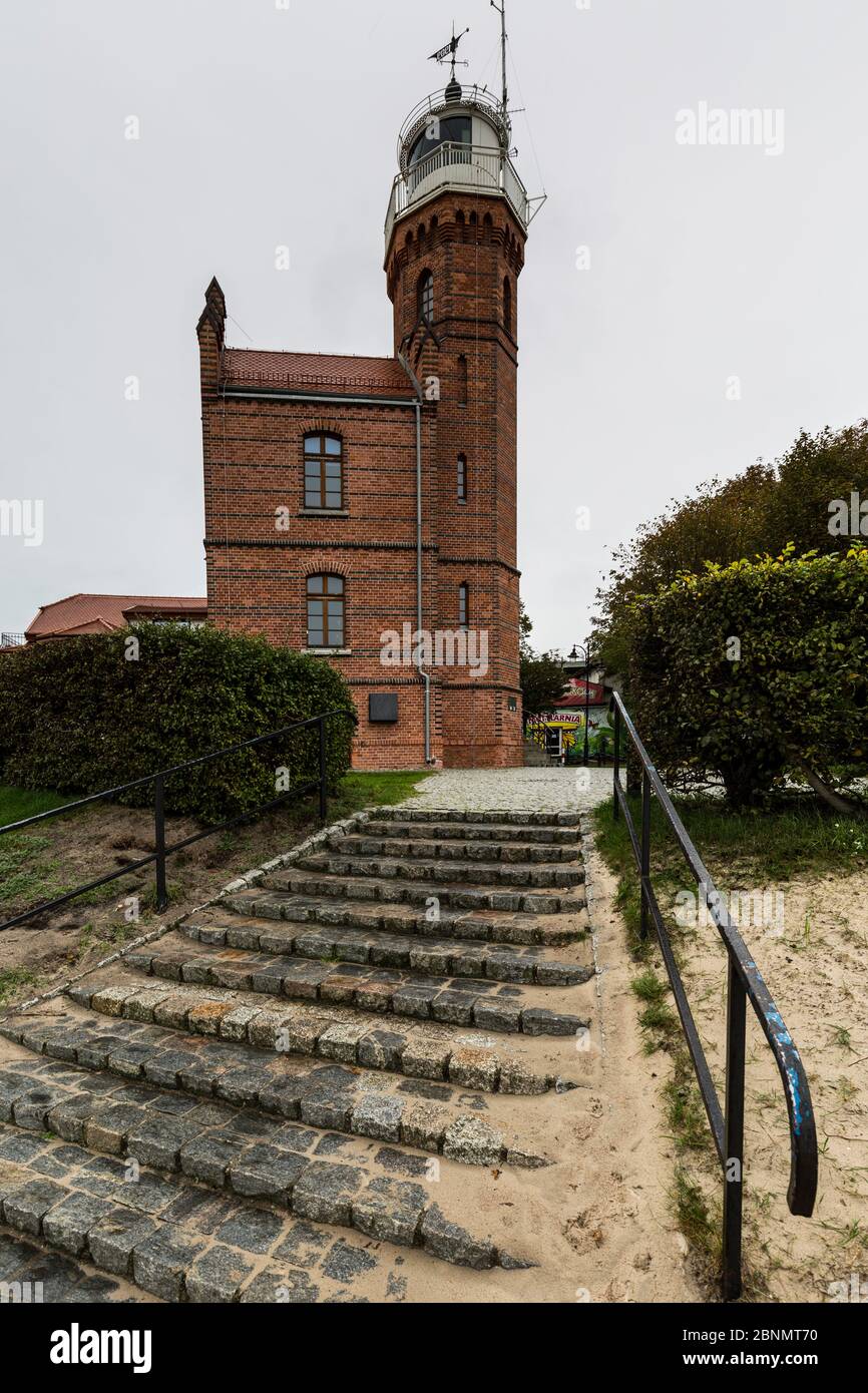 Europe, Poland, Pomerania, Ustka / Stolpmünde - lighthouse Stock Photo ...