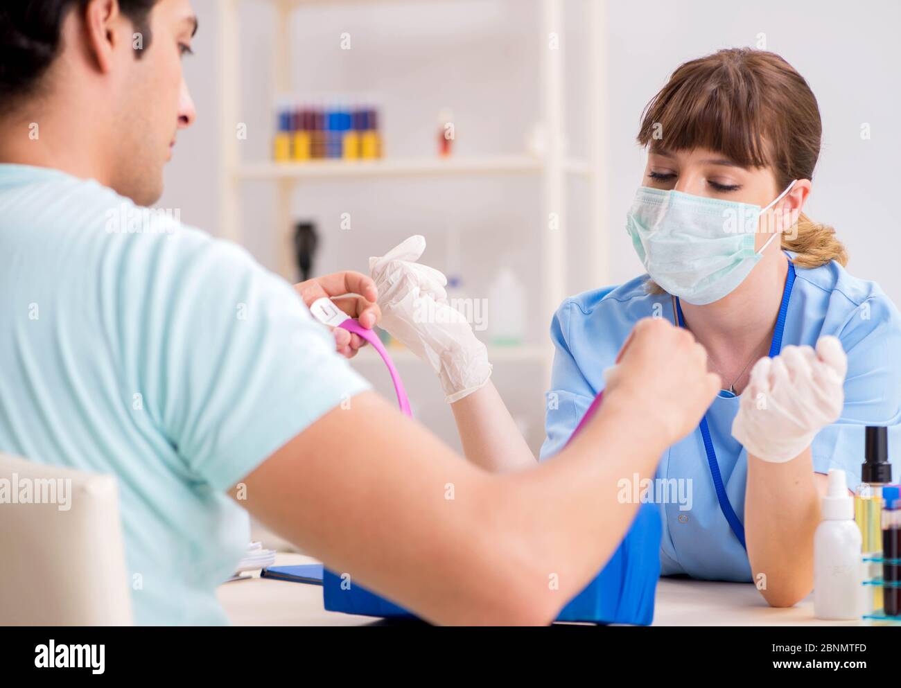 The young patient during blood test sampling procedure Stock Photo - Alamy