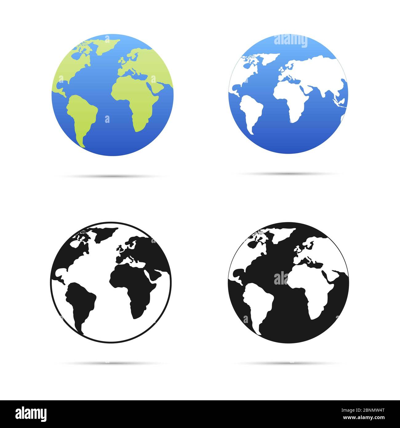 Vector planet Earth icon. Flat planet Earth icon Stock Photo - Alamy