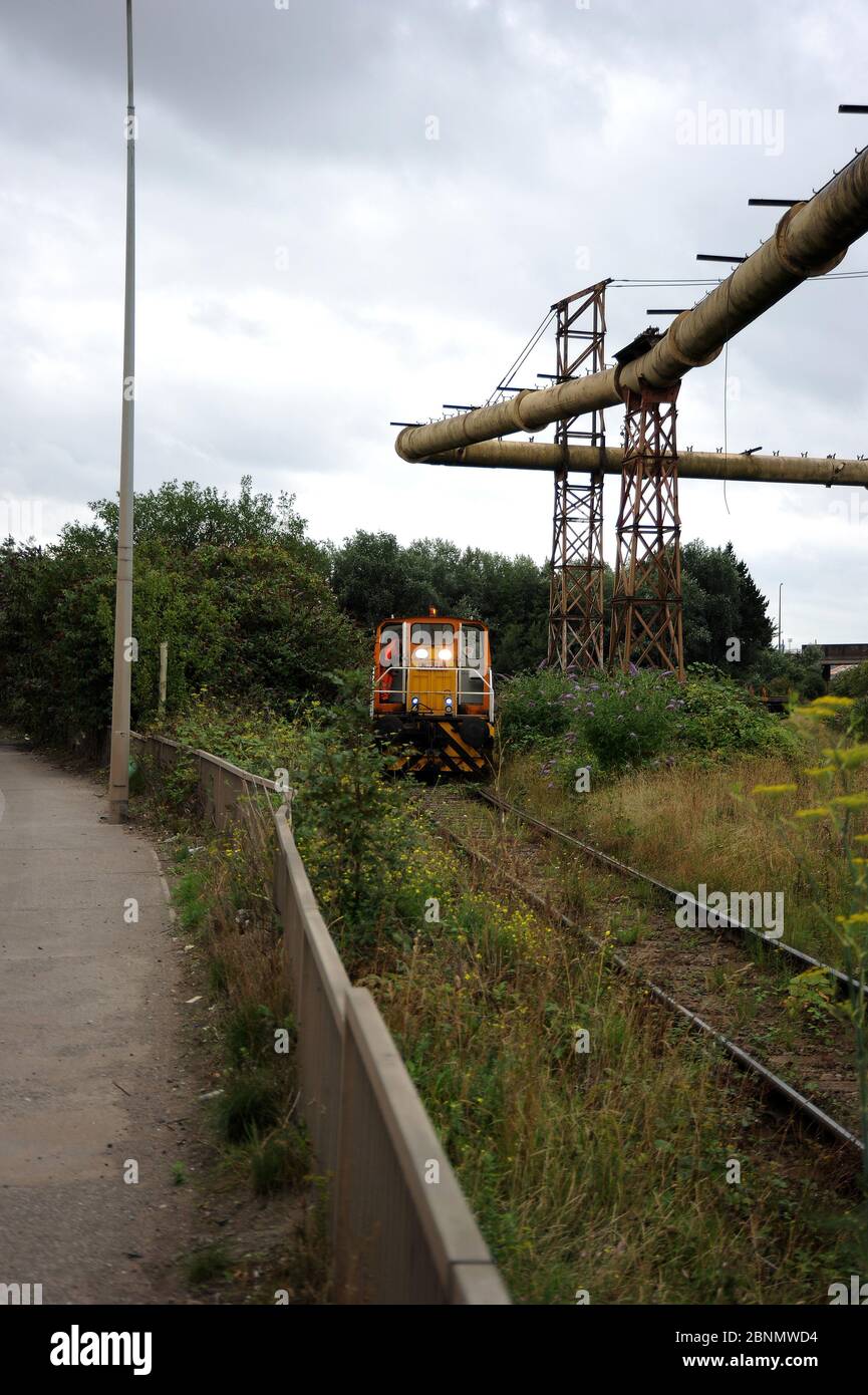 One of Tremorfa Steelworks' locomotives shunting at the complex Stock ...