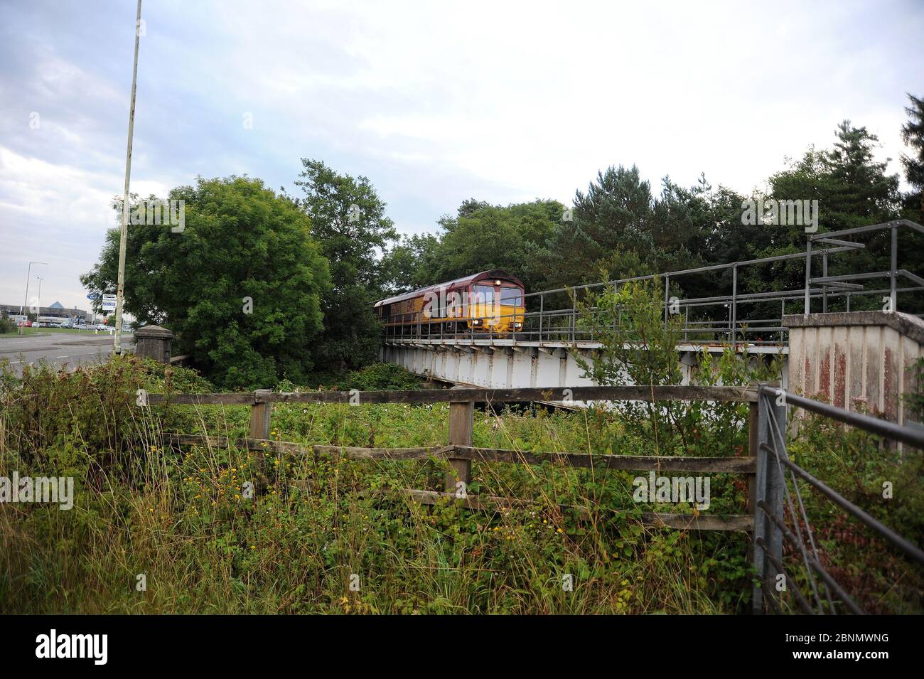66204 and train crossing the Ewenny River shortly after leaving the ...