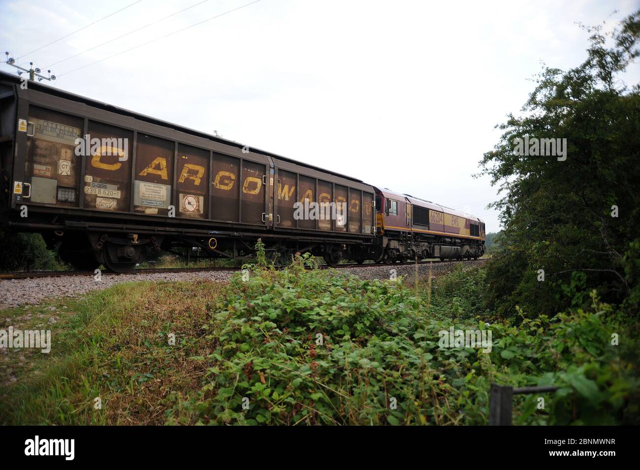 66204 and train crossing the Ewenny River shortly after leaving the ...