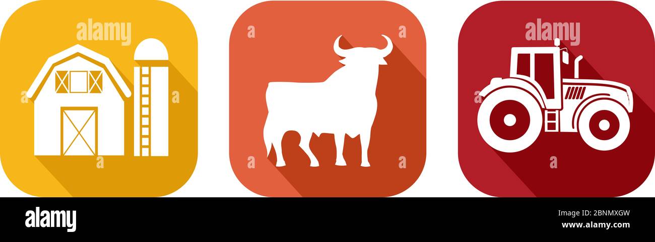 Icon of various symbols of agriculture Stock Photo - Alamy