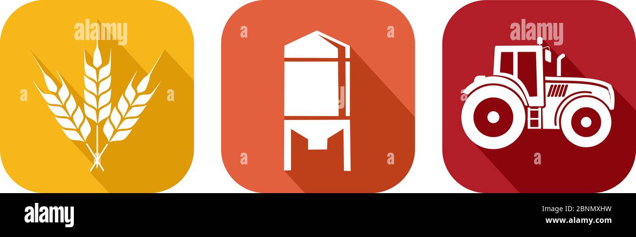 Icon of various symbols of agriculture Stock Photo - Alamy