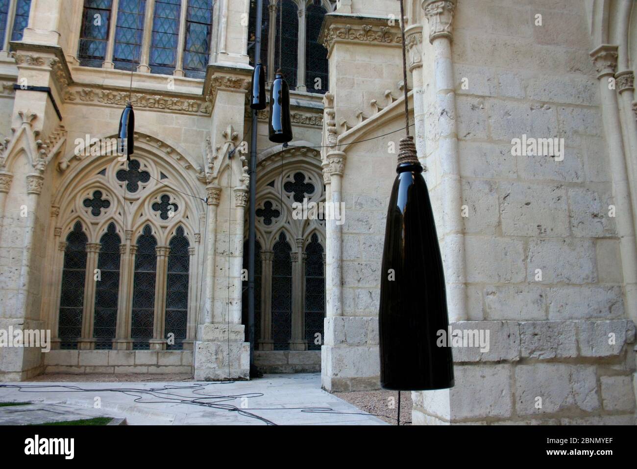 Ceramic bell with hand clapper art installation in in Burgos Cathedral ...