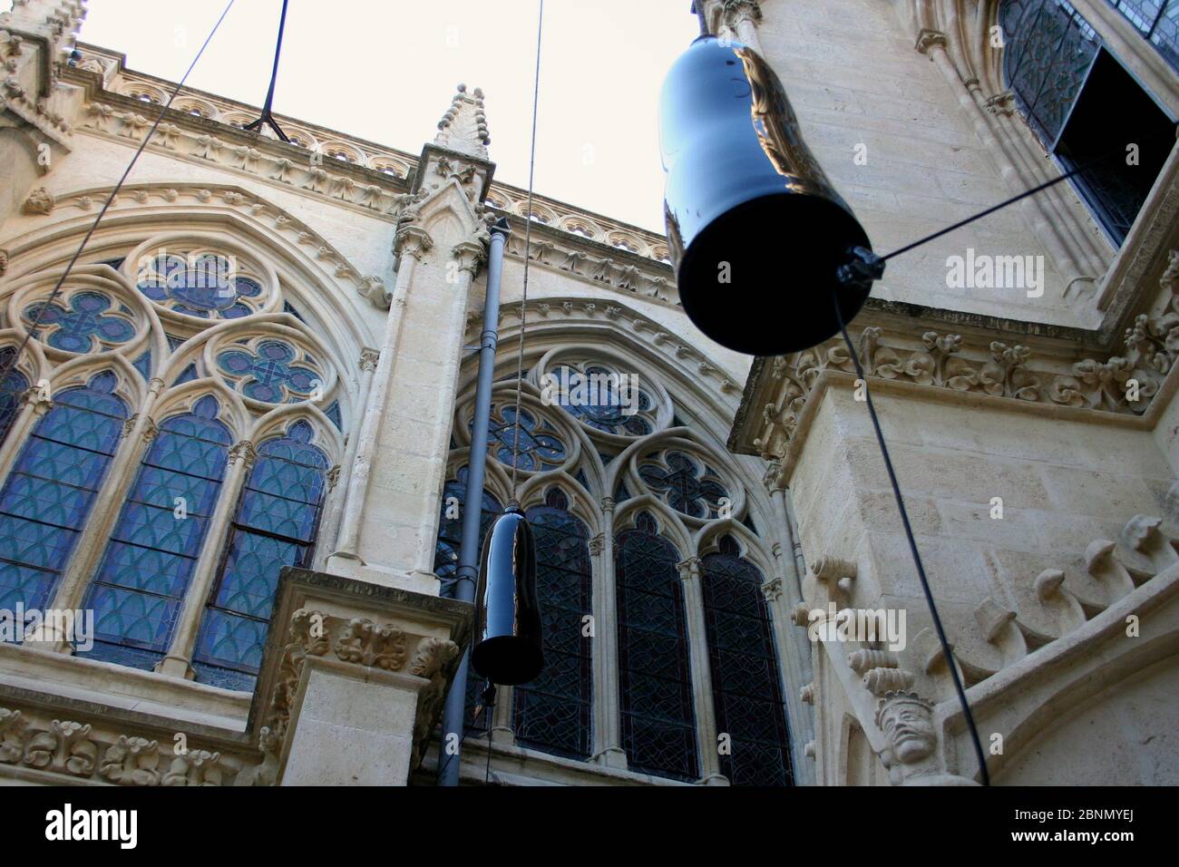 Ceramic bell with hand clapper art installation in in Burgos Cathedral ...