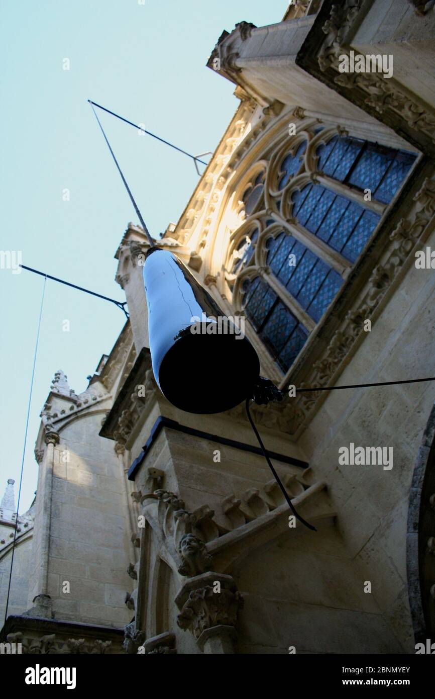 Ceramic bell with hand clapper art installation in in Burgos Cathedral ...