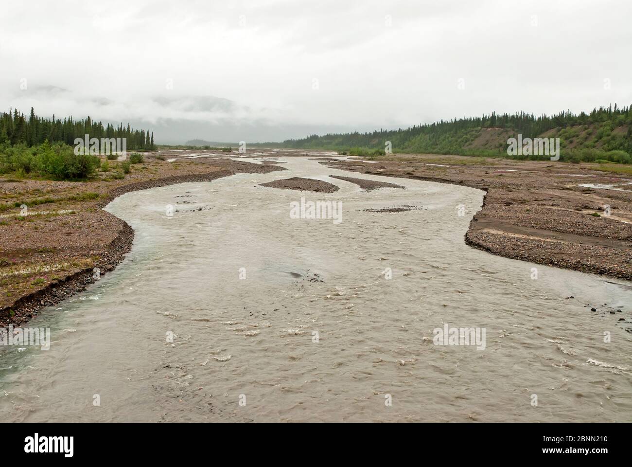 Shallow river in the summer, Alaska Stock Photo - Alamy