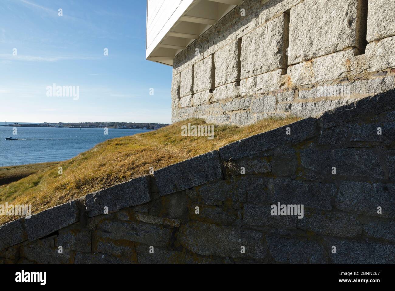 Fort McClary in Kittery, Maine USA during the winter months. This fort ...