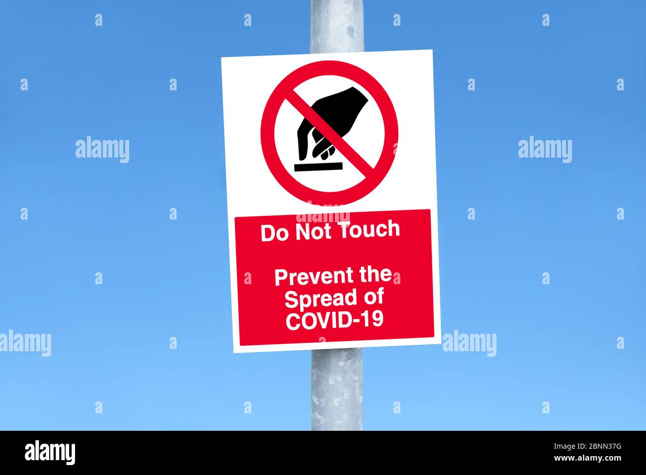 Do not touch contaminated surfaced in public places sign Stock Photo ...