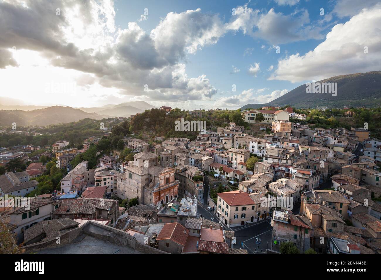 Subiaco, Italy. September 02, 2017: Aerial view of the ancient italian ...