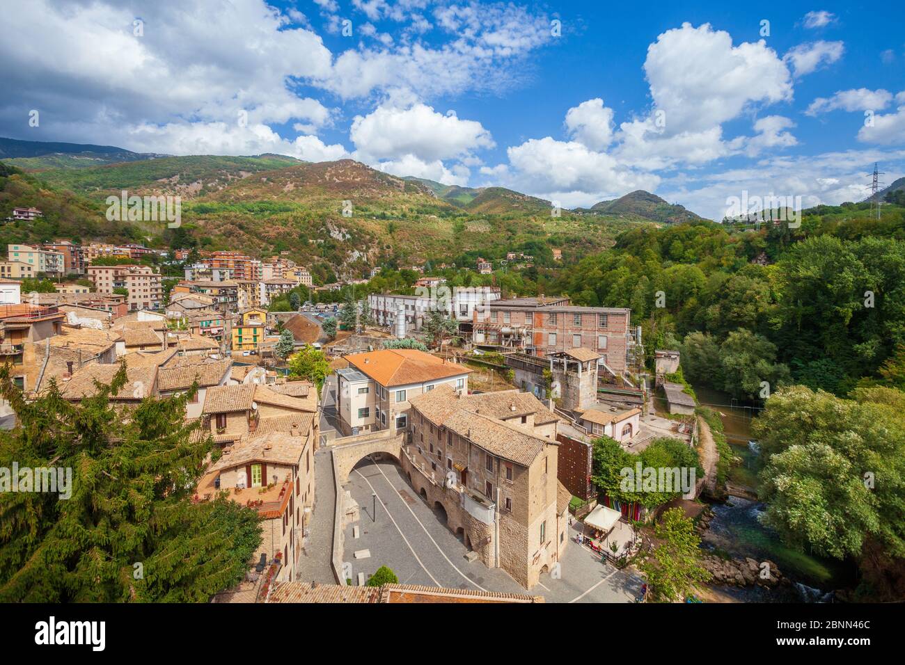 Subiaco, Italy. September 02, 2017: Aerial view of the ancient italian ...