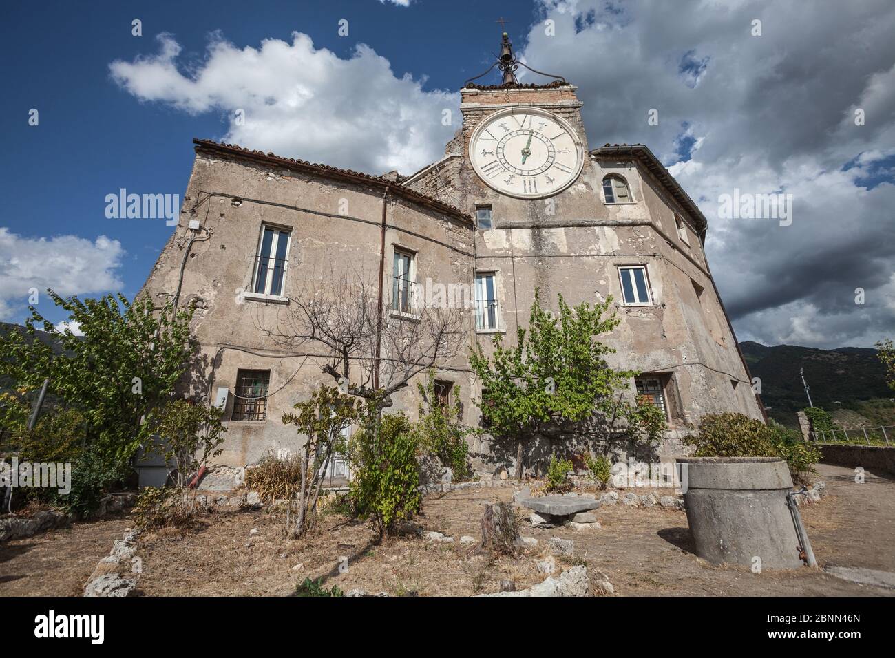 Subiaco, Italy. September 02, 2017: Watchtower building. The Rocca ...