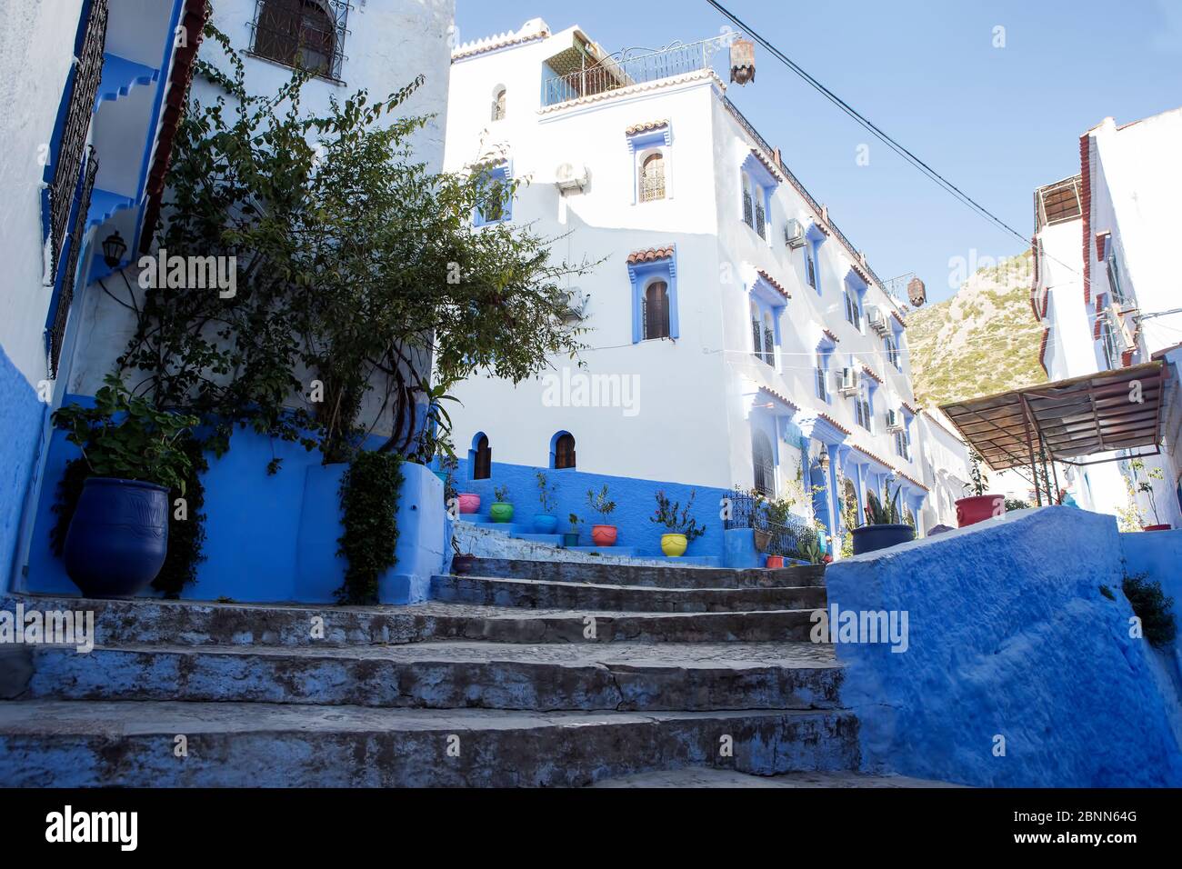 Chefchouen Moroccan blue city in the mountains Stock Photo - Alamy