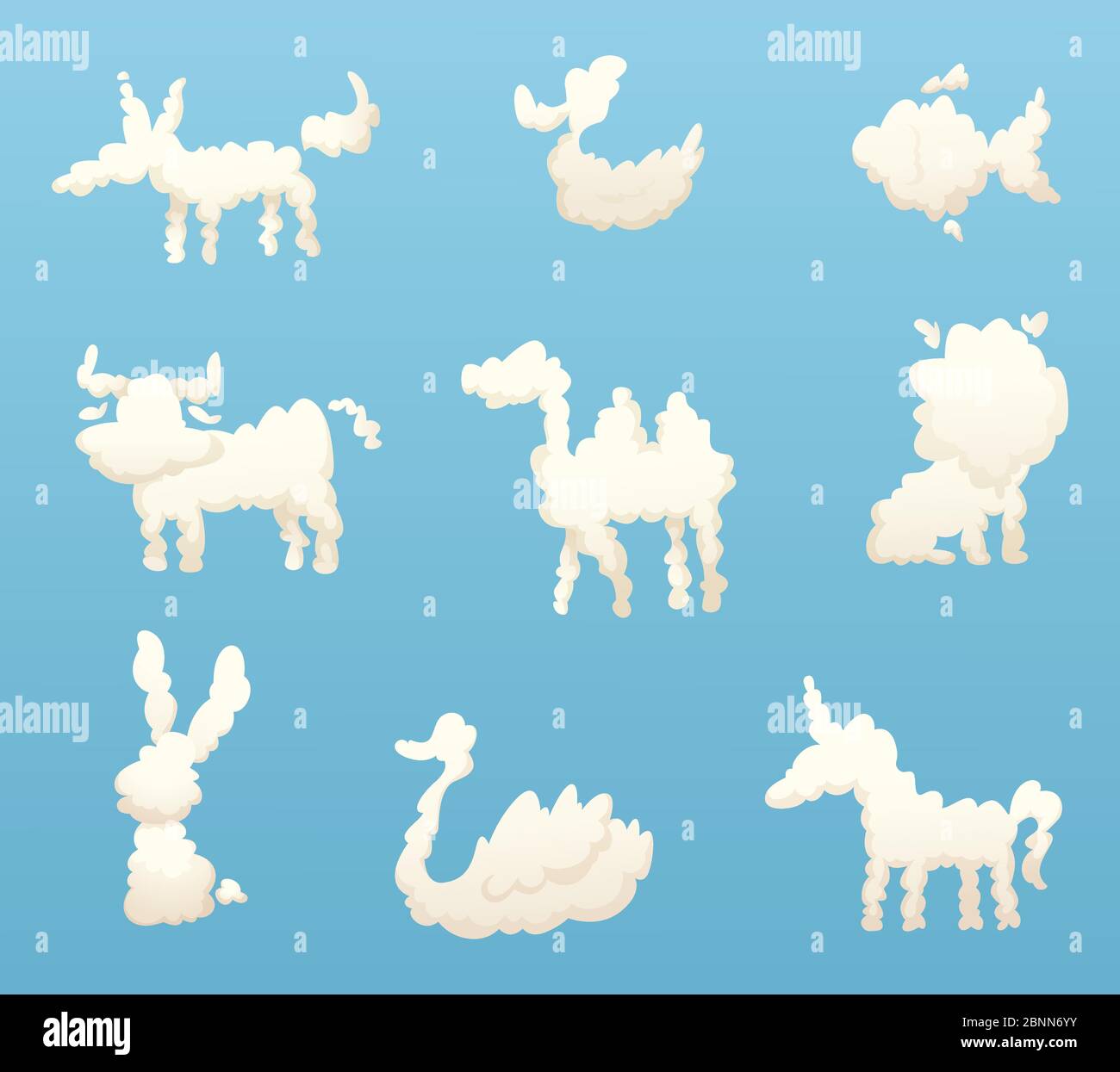 Shapes of animal clouds. Different funny cartoon clouds Stock Vector ... Shapes of animal clouds. Different funny cartoon clouds Stock Vector ...