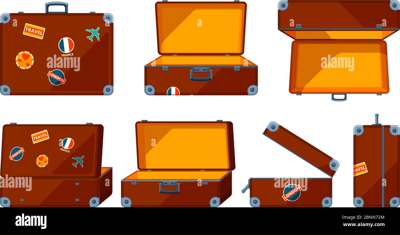 Travel case. Vector various views of travel case Stock Vector Image ...